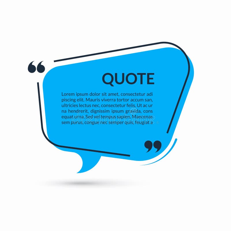 Quote Speech Bubble, Blank Text Balloon with Frame and Quotes Isolated ...