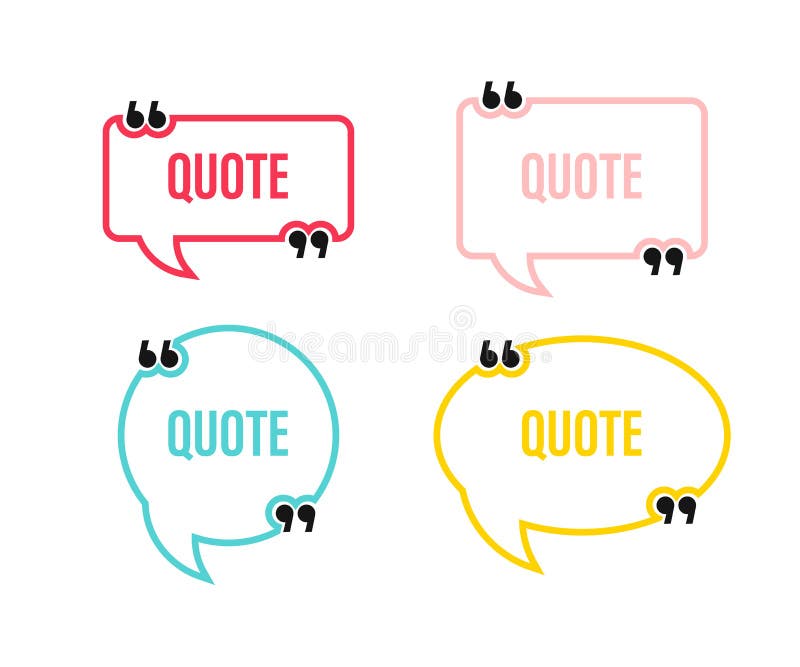 Quote Speech Bubble. Vector Isolated Colored Tags. Quote Abstract ...
