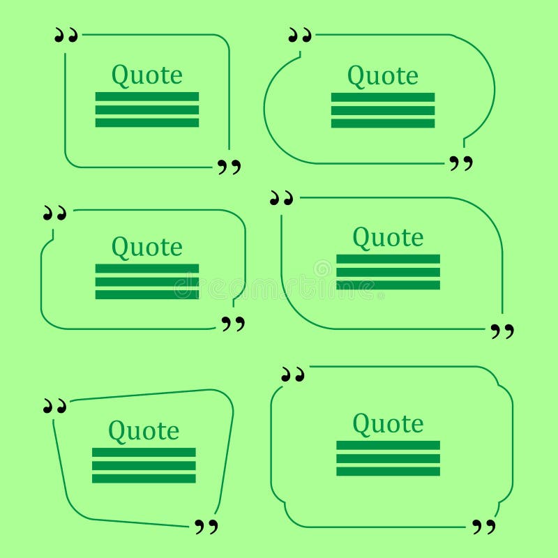 Quote Bubble. Set of Speech Bubbles Stock Illustration - Illustration ...