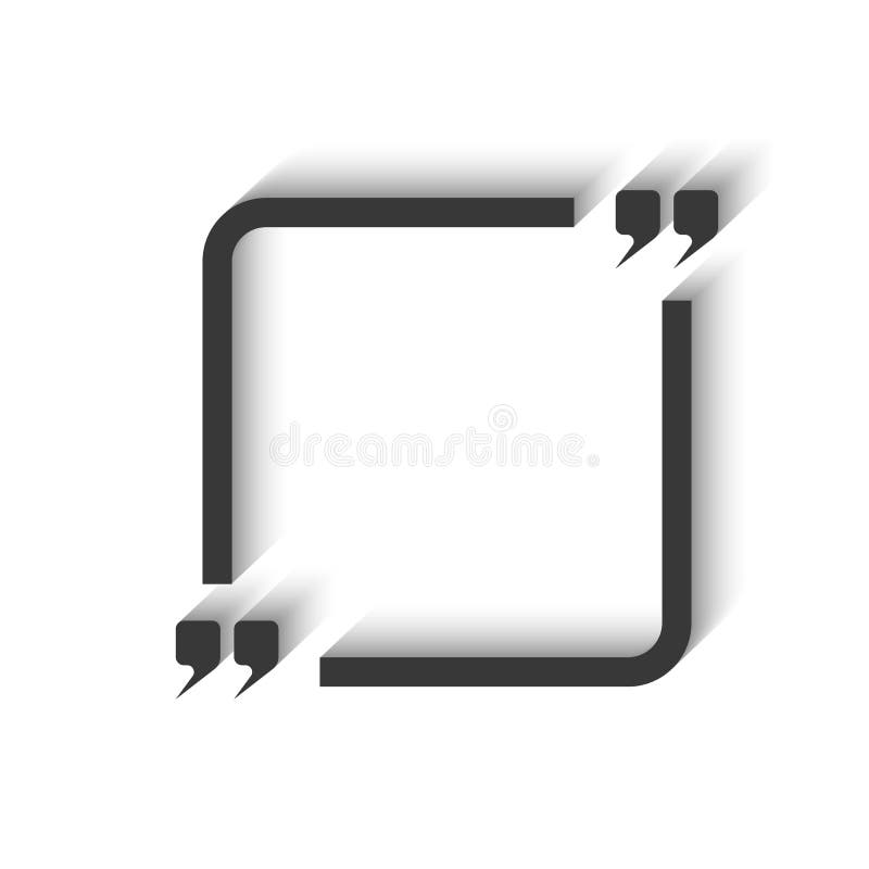 Quote Square 3D Frame, Clear Mockup Note Speech, Comment Design Element ...