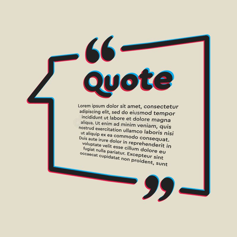 Quote Square Text with Bracket, Vector Background Stock Vector ...