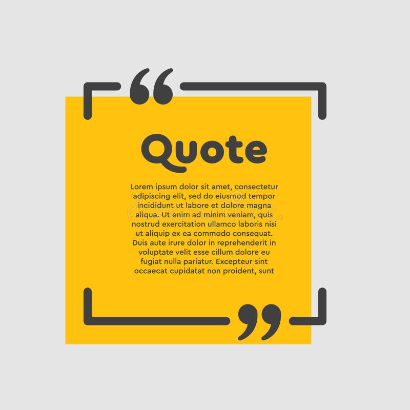 Quote Square, Text with Bracket, Vector Background Stock Vector ...