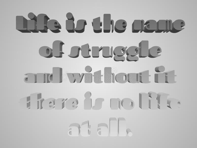 Quote about Struggle of Life Stock Illustration - Illustration of life ...