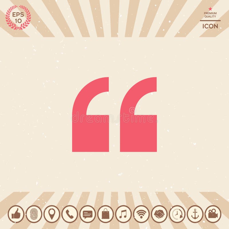 Quote symbol icon stock vector. Illustration of double - 106362630