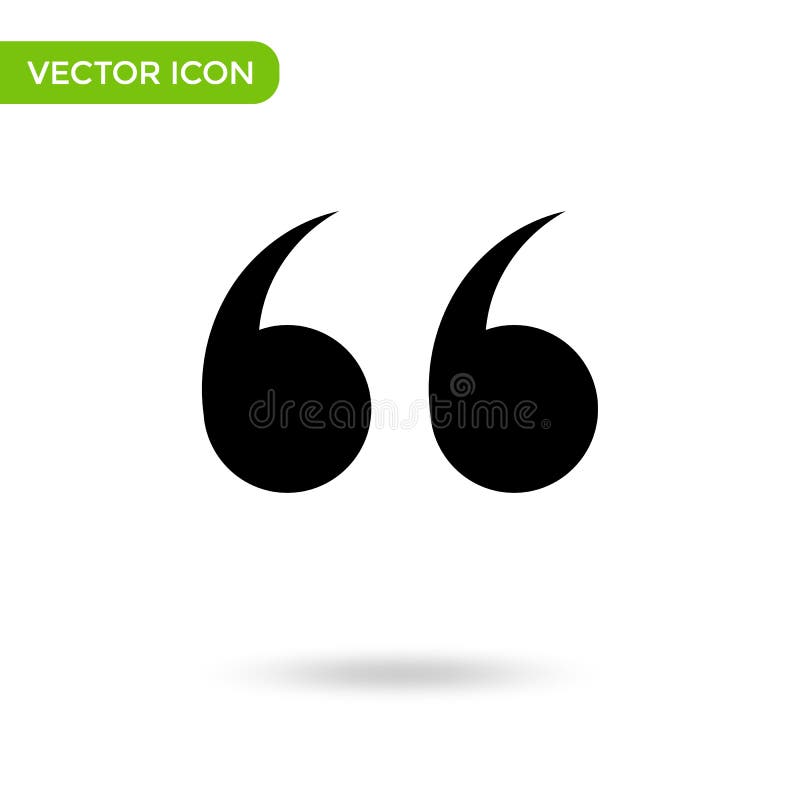 Quote Symbol Icon. Minimal and Creative Icon Isolated on White ...