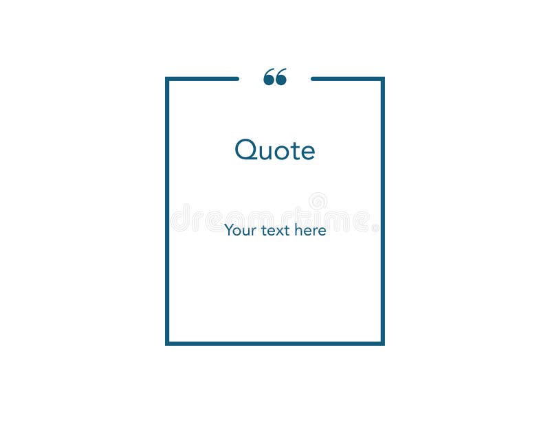 Square Quote Icon. Blank Template of Dialogue Frame. Quotation Border ...