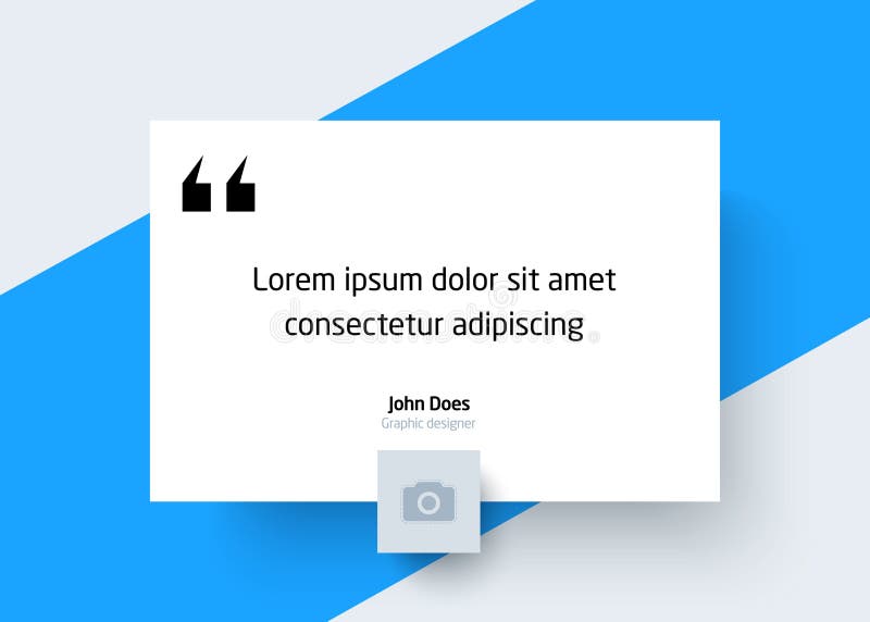 Quote Template with Place for Text and Photo Frame Stock Illustration ...