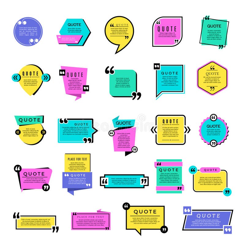 Quote Templates. Blog Text Notes Remarks Rectangle Graphic Shapes ...