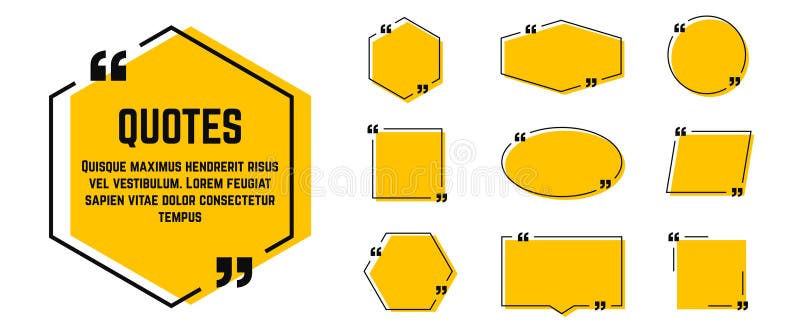 Quote Text Box. Quote Box Frame with Blank Space for Text. Set of ...