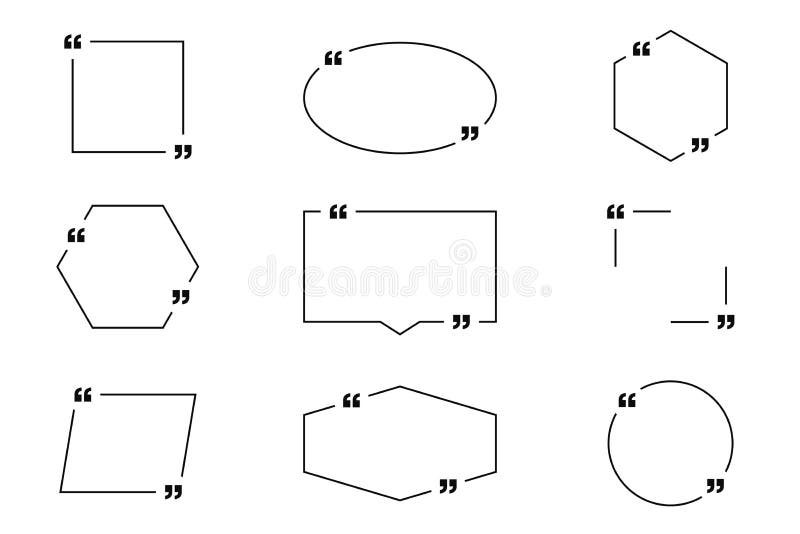 Quote Text Box, Quote Frame with Space for Text. Set of Quotation ...