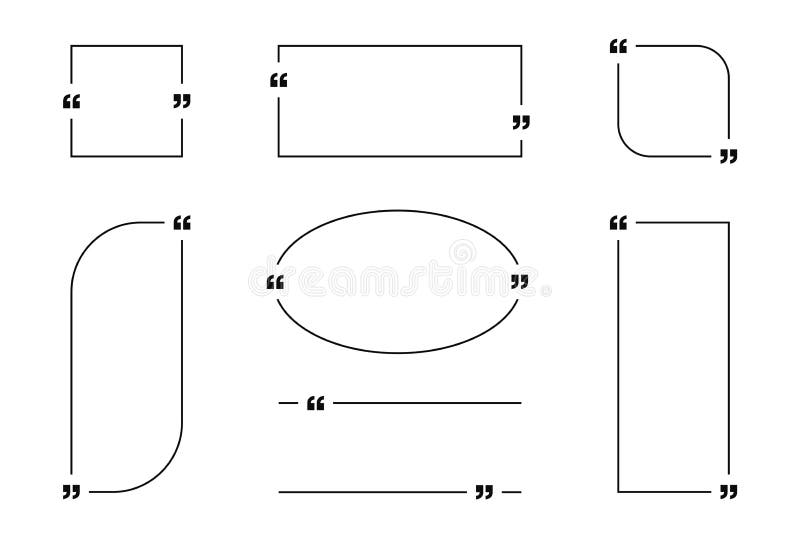 Quote Text Box, Quote Frame with Space for Text. Set of Quotation ...