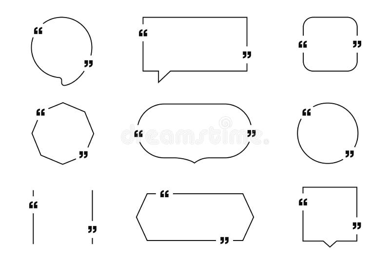 Quote Text Box, Quote Frame with Space for Text. Set of Quotation ...
