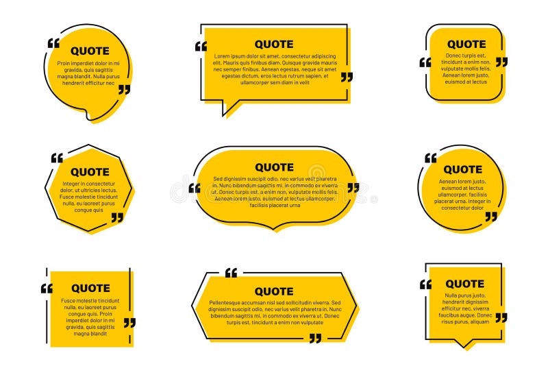 Quote Text Box, Quote Frame with Space for Text. Set of Quotation ...