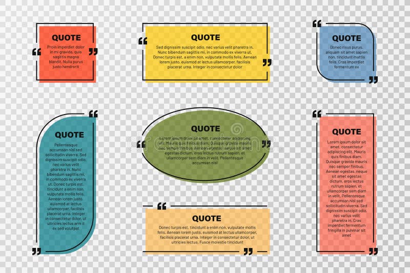 Quote Text Box, Quote Frame with Space for Text. Set of Quotation ...