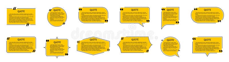 Quote of Text in Box. Quotation, Comment, Dialog with Frame. Speech ...