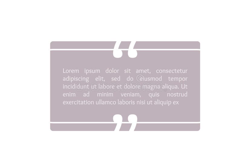 Quote Text Box, Rectangle Bubble for Comment, Mark Design. Quotation ...