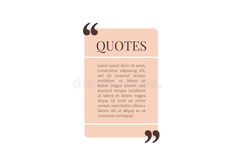Quote Text Box, Rectangle Bubble for Comment, Mark Design. Quotation ...