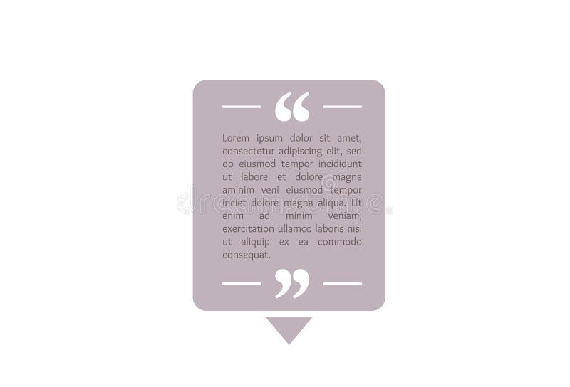 Quote Text Box, Rectangle Bubble for Comment, Mark Design. Quotation ...