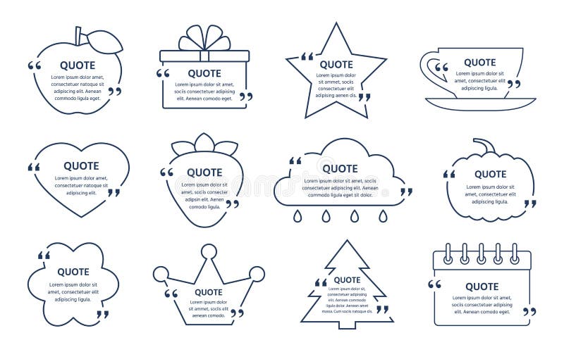 Quote Text Box. Template Frame Quotations. Vector Illustration. Speech ...