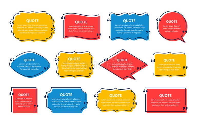 Quote Text Box. Template Frame Quotations. Vector Illustration. Speech ...