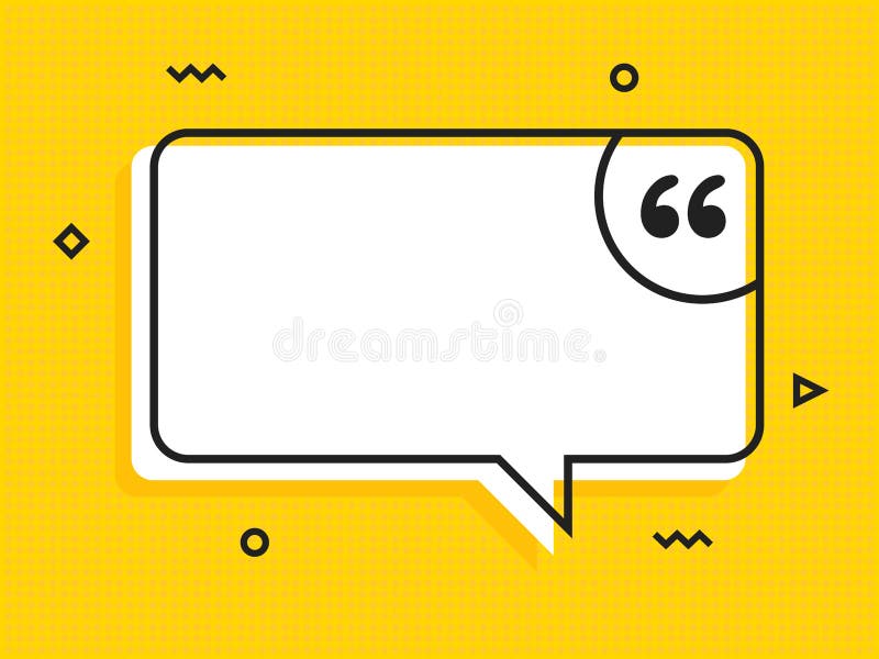 Quote Text Bubble. Commas, Note, Message and Comment Vector Stock ...