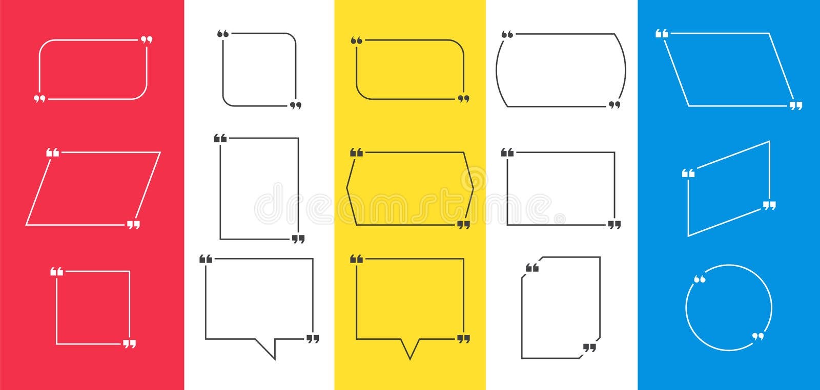 Quote Text Bubble or Note, Box or Template. Stock Vector - Illustration ...