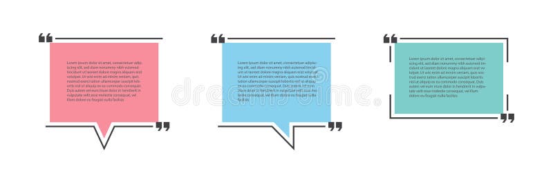 Quote Text Bubble or Note, Box or Template. Stock Vector - Illustration ...