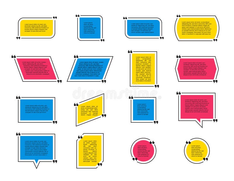 Quote Text Bubble or Note, Box or Template. Stock Vector - Illustration ...