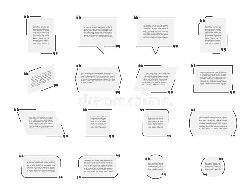 Quote Text Bubble or Note, Box or Template. Stock Vector - Illustration ...