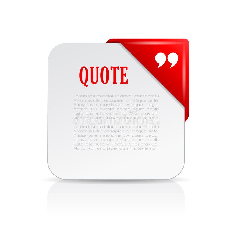 Quote Text Card with Red Header Stock Vector - Illustration of idea ...