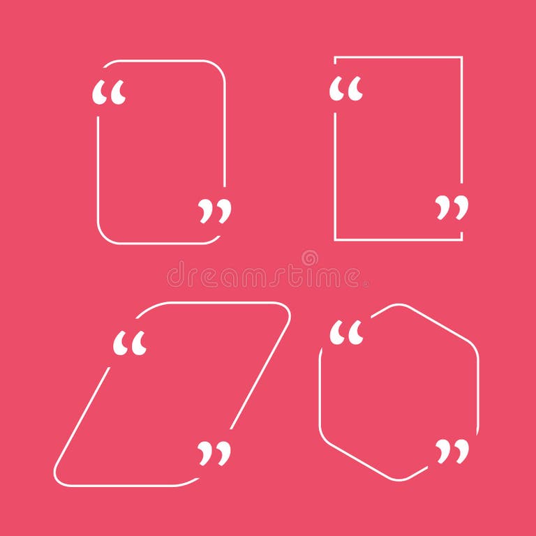Quote Text Frames Vector Set, Colored and Outlined. Stock Vector ...