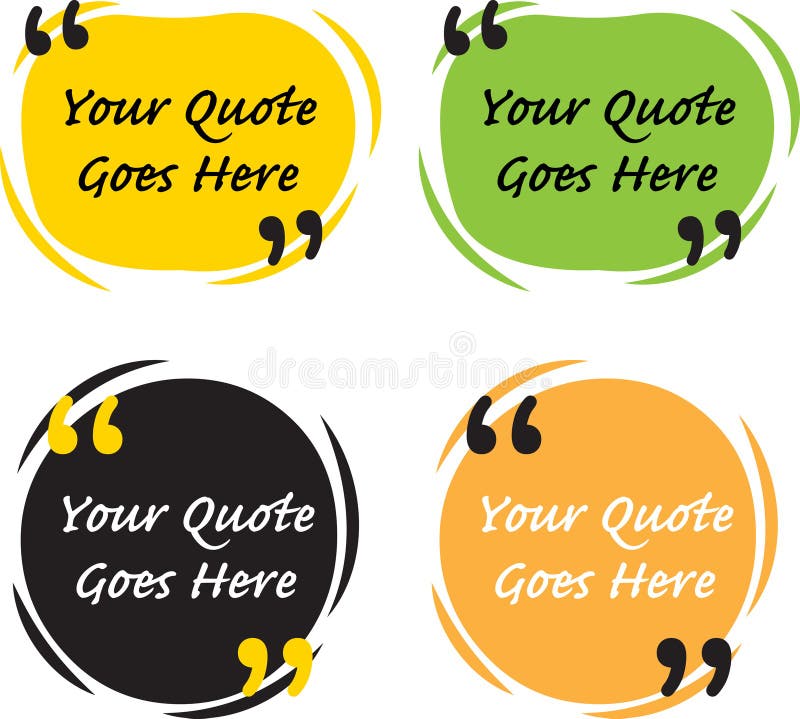 Colored Quote Speech Bubble Template. Quotes Form and Speech Box ...