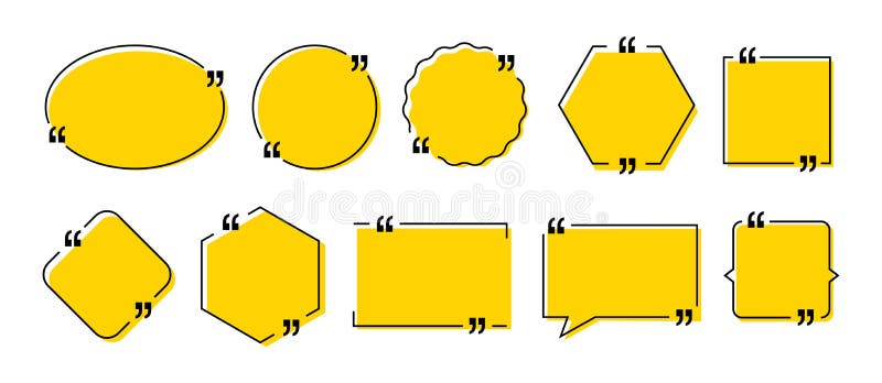 Quote Vector Bubbles Text Dialog Message Comment Memo Box. Quote Bubble ...