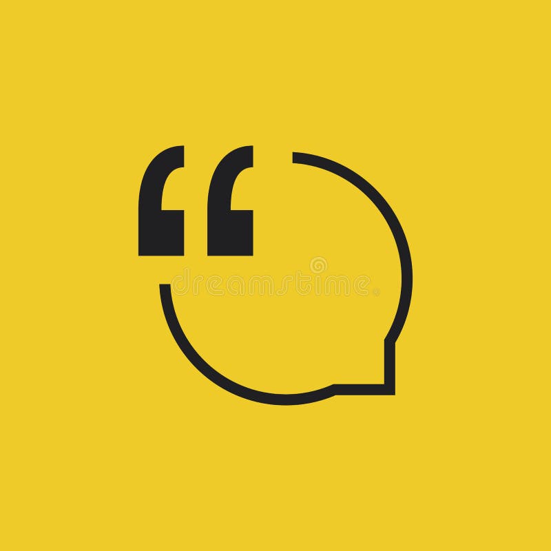 Quote Vector Icon on a Yellow Background Stock Vector - Illustration of ...