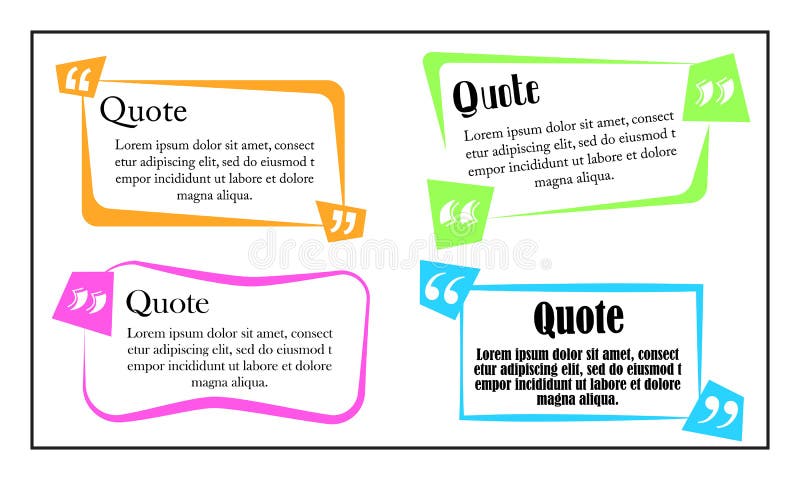 Quote box design concept stock vector. Illustration of mention - 185127658