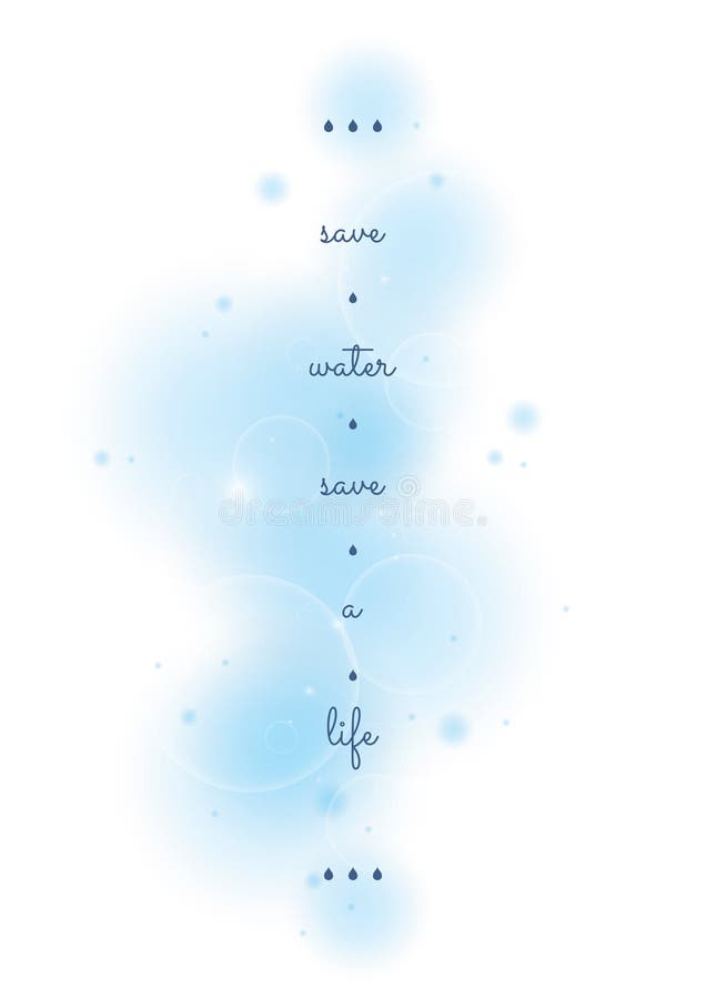 Quote on Water Conservation. Vector Illustration Decorative Design ...