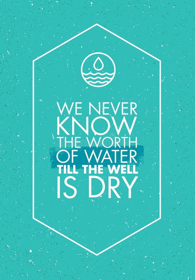 Quote about Water. Vector Banner Design Concept Stock Vector ...