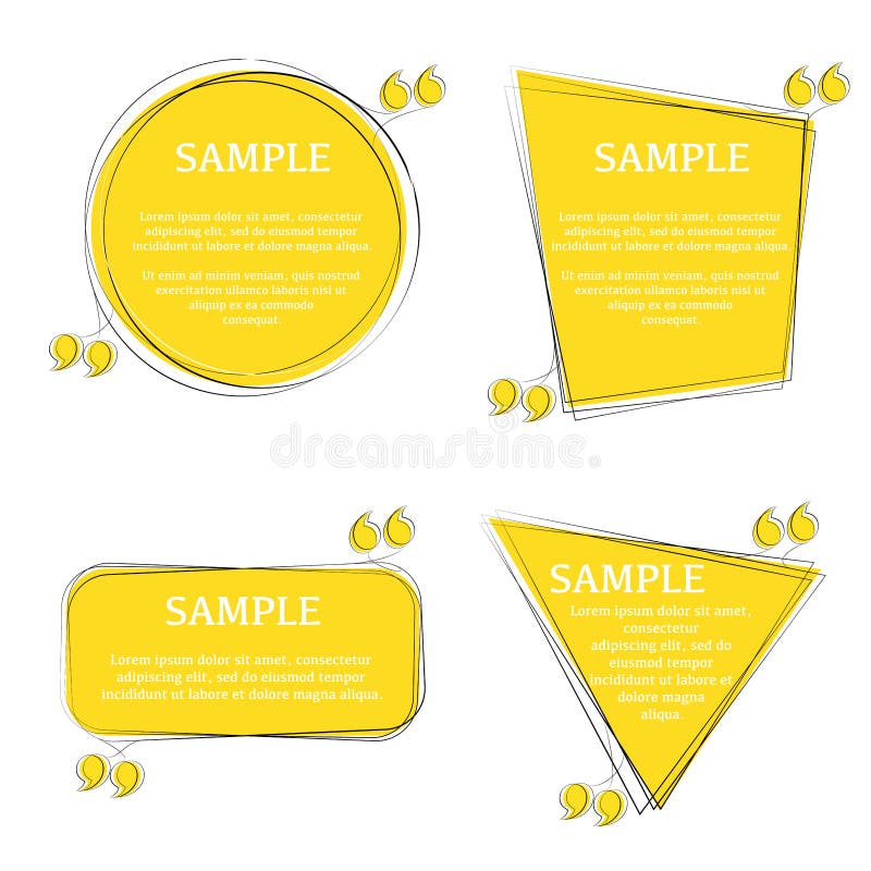Quote Yellow Outline Frames Stock Vector - Illustration of icon, vector ...