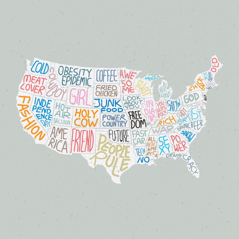 Quotes in American Map. Vector Illustration Decorative Design Stock ...