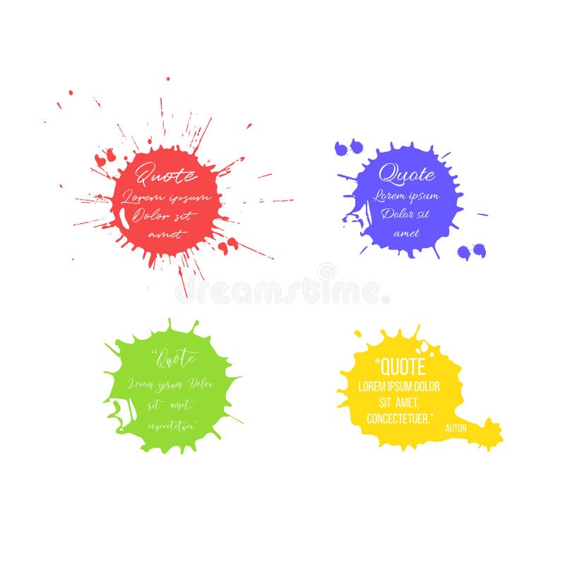Quotes in Blots. Vector Different Color Blots with Quote Templates ...