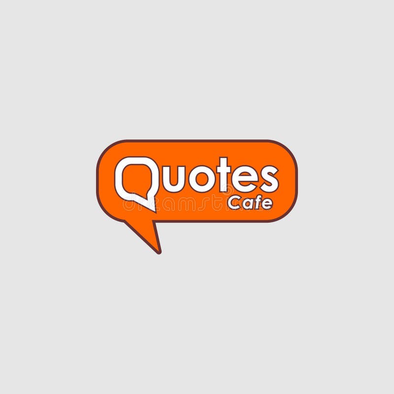 Quotes Cafe Logo Design Template, Call Out Logo Concept Stock Vector ...