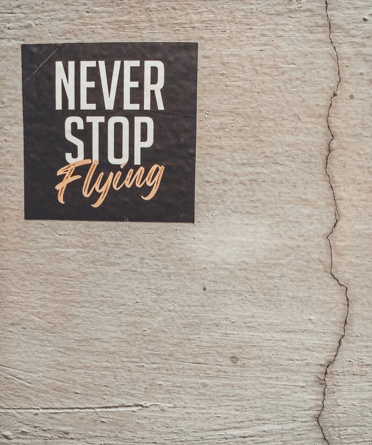 Quotes of the Day Never Stop Flying Stock Photo - Image of stop, quotes ...