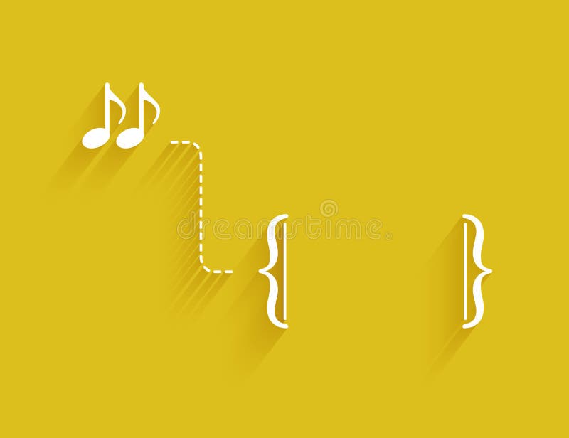 Quotes in the Form of Musical Notes in a Frame. Creative Quotation Mark ...