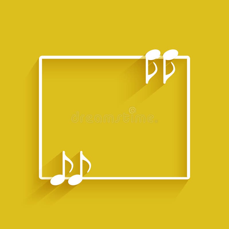 Quotes in the Form of Musical Notes in a Frame. Creative Quotation Mark ...