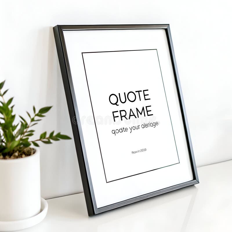 Quotes Frame Mockup stock illustration. Illustration of home - 356417181
