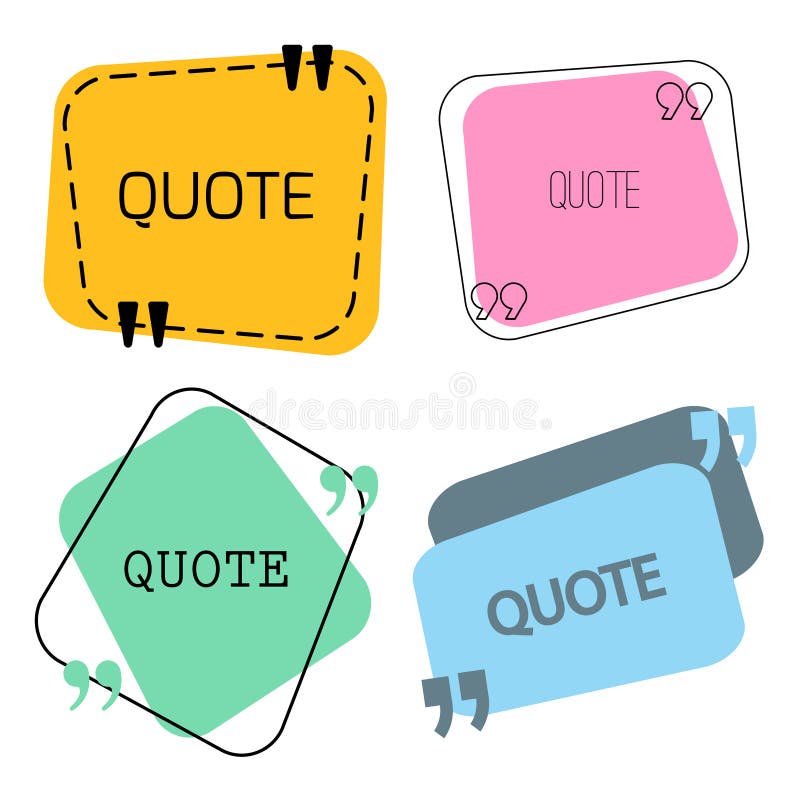 Quotes frame and sign set stock vector. Illustration of note - 79836261