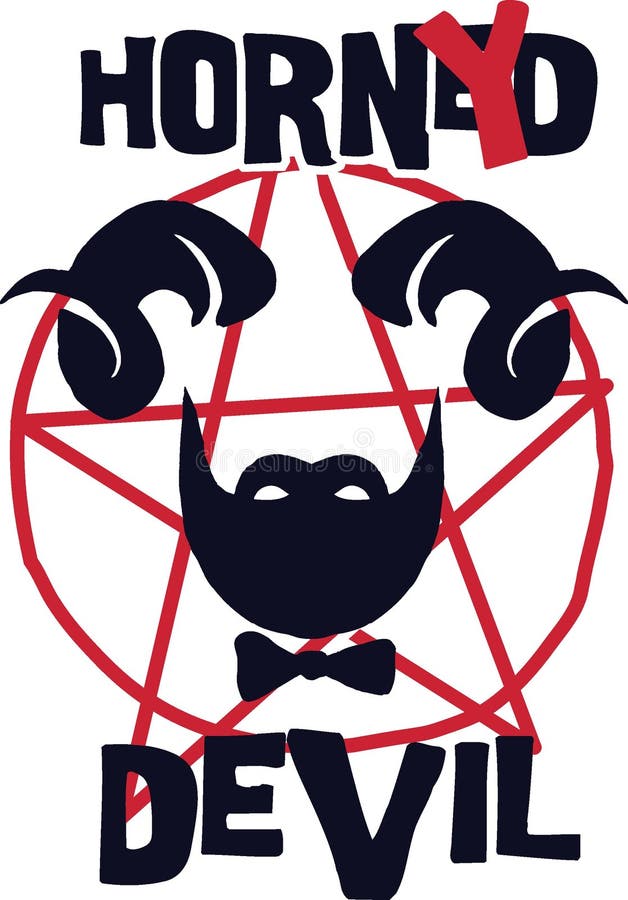 QUOTES HORNED DEVIL stock vector. Illustration of believe - 262089797