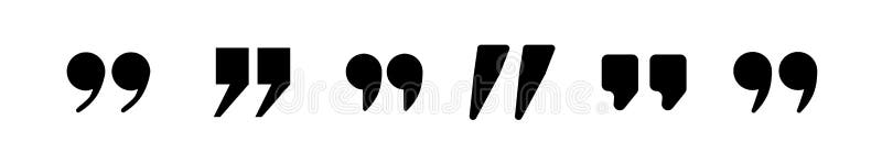 Quotes Icon Set. Quotation Mark Black Symbols Stock Vector ...