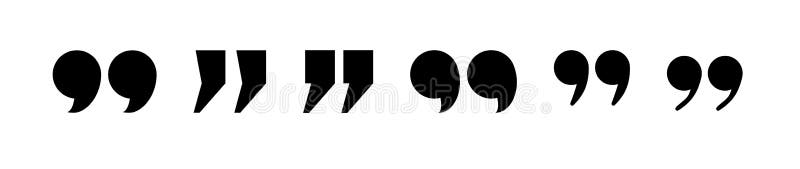 Quotes Icon Set. Quotation Mark Black Symbols Stock Vector ...