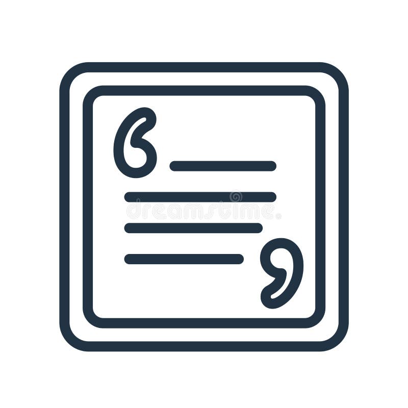 Quotes Icon Vector Sign and Symbol Isolated on White Background Stock ...